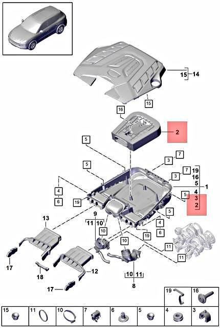 Genuine PORSCHE Cayenne Porsche 9YA Air Filter Element PAB133843A | eBay