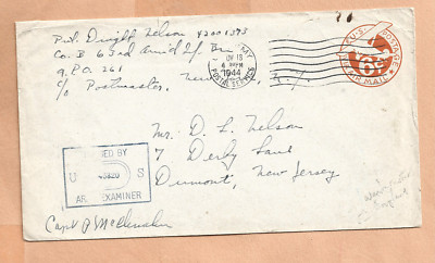 WORLD WAR II MILITARY MAIL APO 261 1944 63rd INF CENSORED ENGLAND | eBay