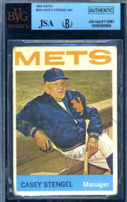 Casey Stengel BAS Beckett Signed 1964 Topps Autograph | eBay