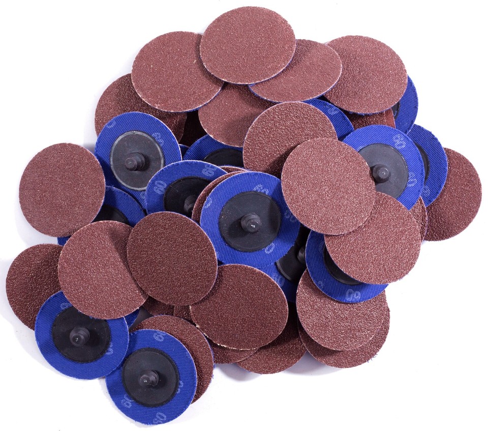 50Pcs 2in Grinder Sanding Disc 36-240Grit Oxide Roll Lock Die Grinding ...