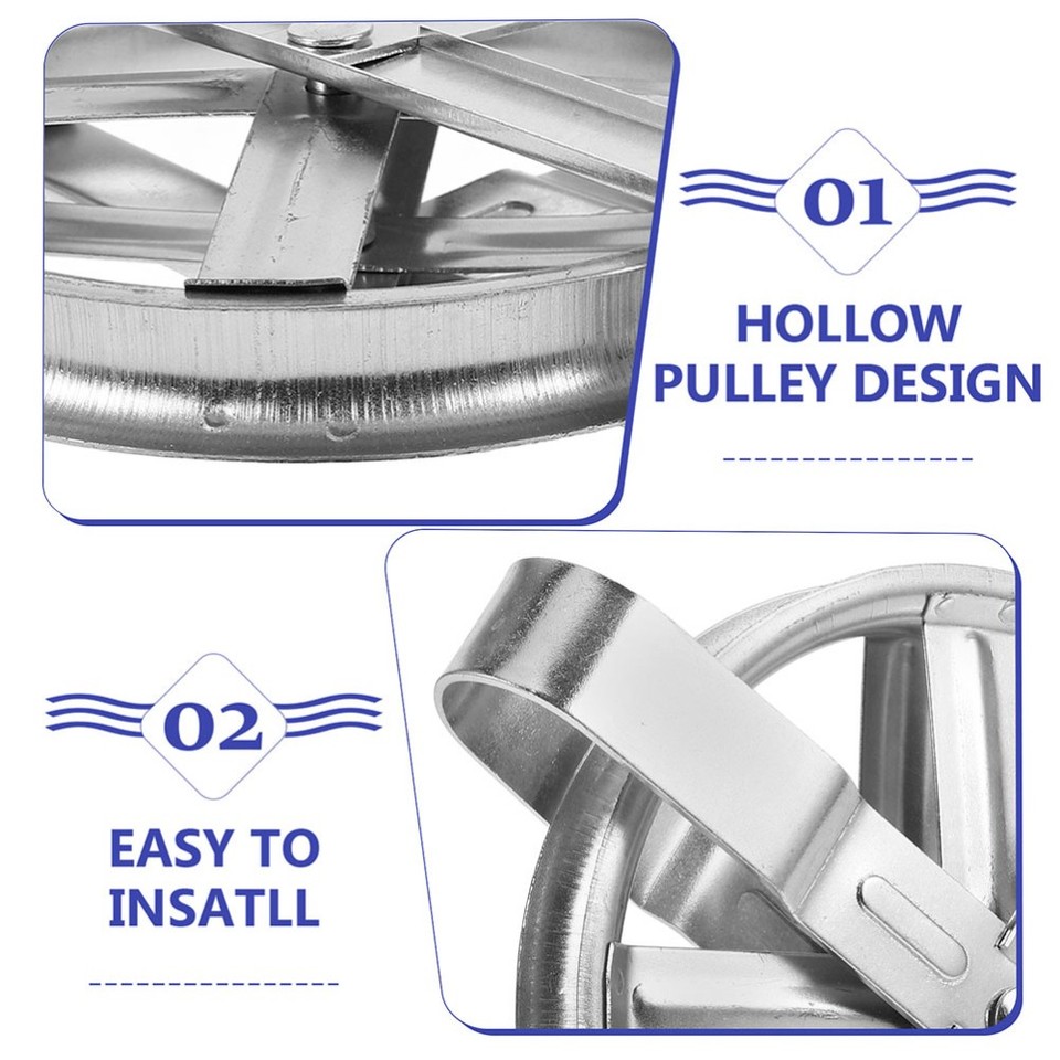 6 pcs Clothes Lines Pulley Replacement Clothing Hanging Rope Iron ...