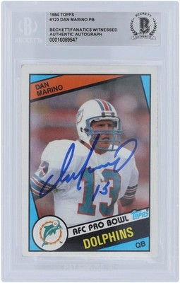 Dan Marino Miami Dolphins Signed 1984 Topps Series 1 #123 Beckett ...