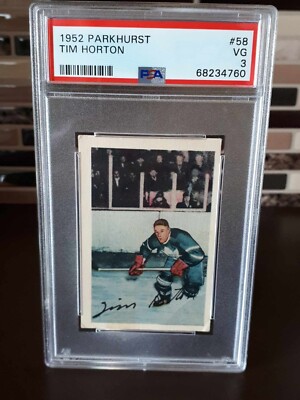 1952 Parkhurst Tim Horton Rookie Card #59 PSA 3 VG Classic Card! | eBay