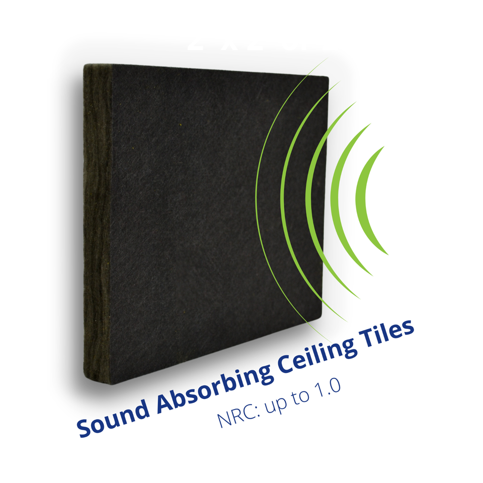 Black Theater Acoustic Drop Ceiling Tiles 24"x24"x1" Sound Absorbing ...