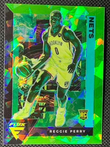 2020-21 Panini Flux Fanatics Reggie Perry GREEN CRACKED ICE Prizm RC ...
