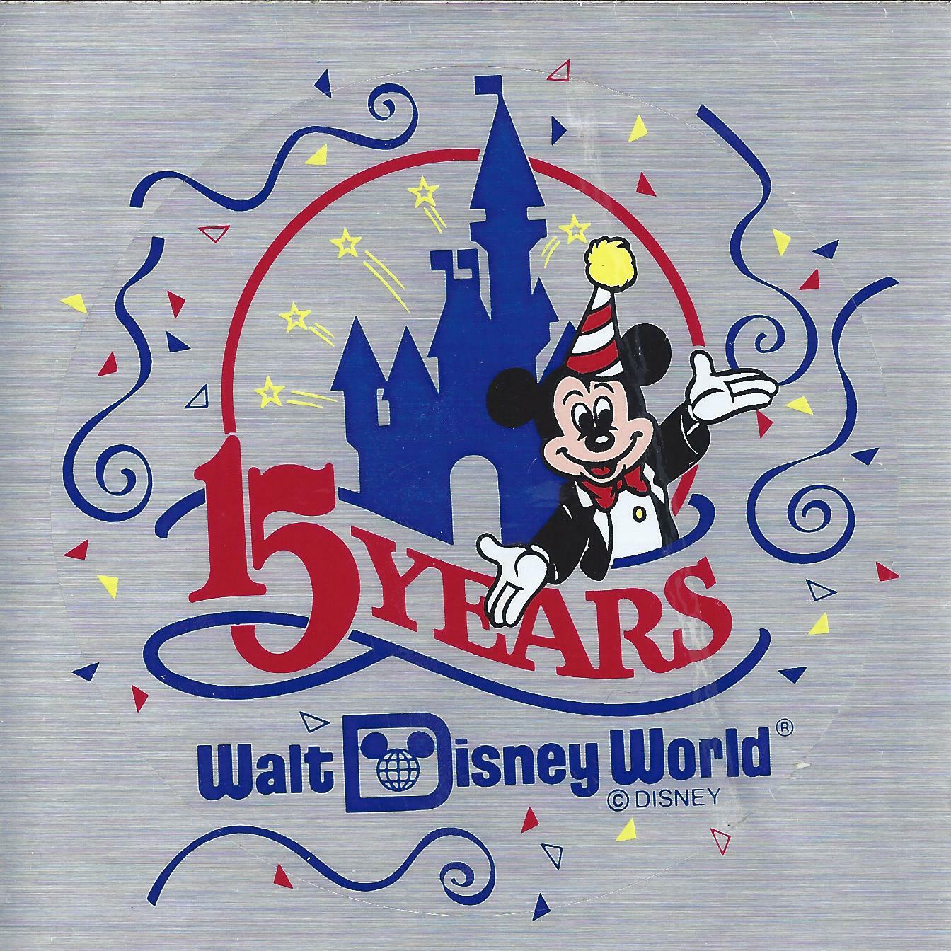 Vintage Walt Disney World 15 Years Sticker Chrome/ Shiny Metallic | eBay