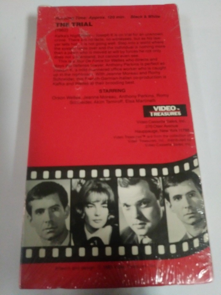 The Trial w/ Orson Welles - Video Treasures Presents (VHS,1985 ...