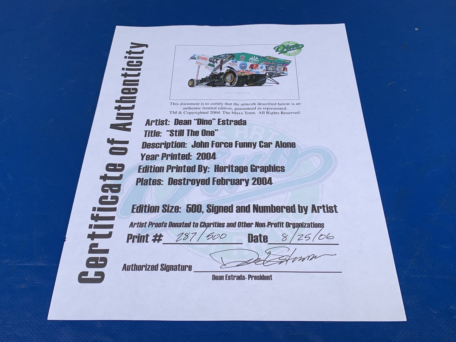 RARE JOHN FORCE DRAG RACING FUNNY CAR PRINT POSTER LITHO NHRA VINTAGE 1 ...