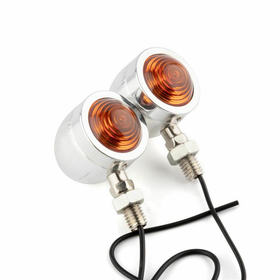 4pcs Chrome Turn Signal For Harley Chopper Cafe Racer Yamaha Suzuki ...