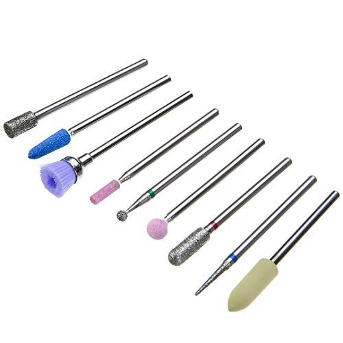 9 Pcs Nail Drill Bits Set Rotary Pedicure Manicure Tools Nail Art Kit ...
