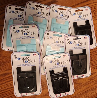 Socket Lock-It Adhesive Card Holder + Phone Grip Holder in One Lot 9 ...