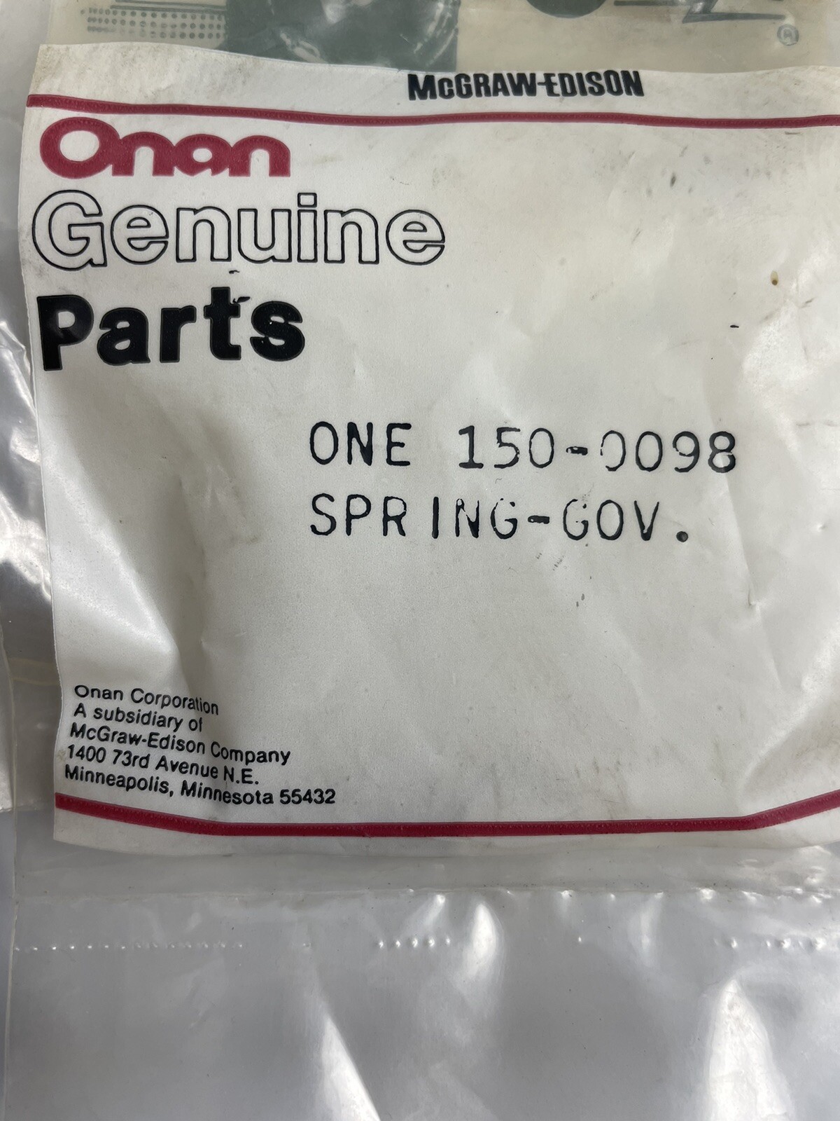 Onan Generator Governor Spring 150-0098 for sale online | eBay