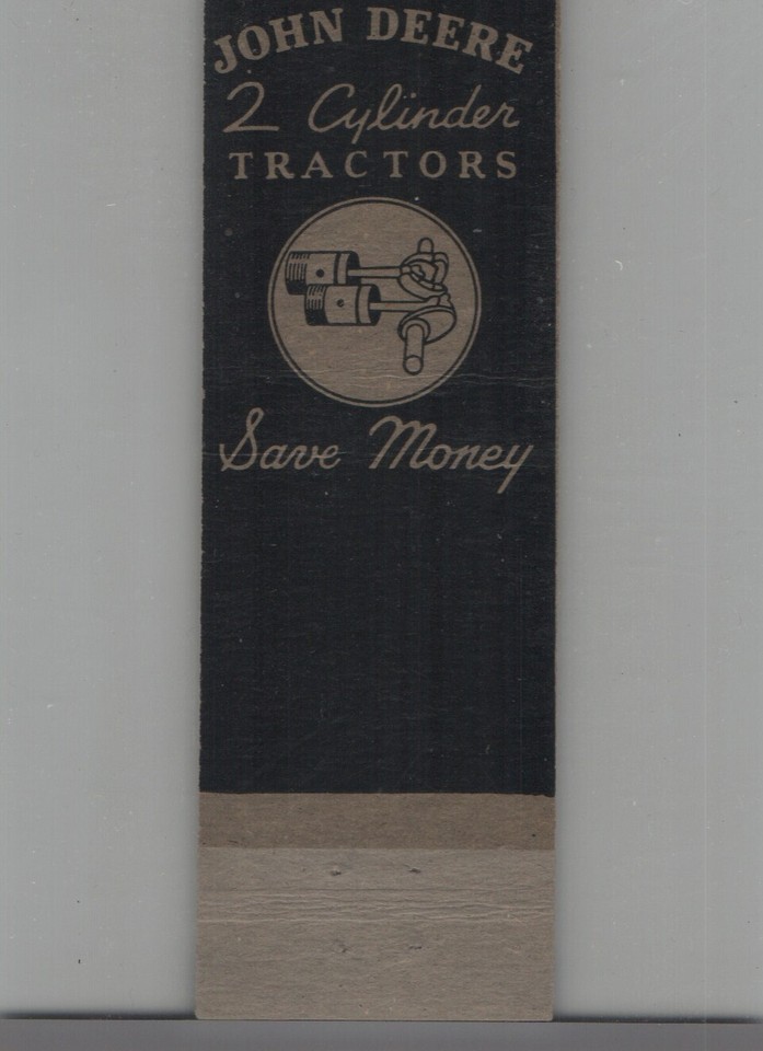 Matchbook Cover John Deere Tractor Dealer Murray Gissel Implement Co ...