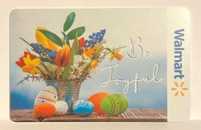 Walmart Easter "Be Joyful" Painted Eggs Flowers in Vase 2023 Gift Card ...
