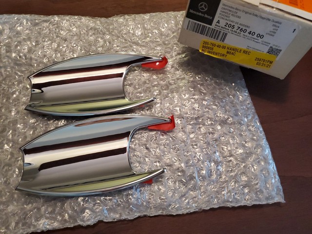 Mercedes-Benz 2 X Chrome Door Handle Inserts Front Doors A2057604000 ...
