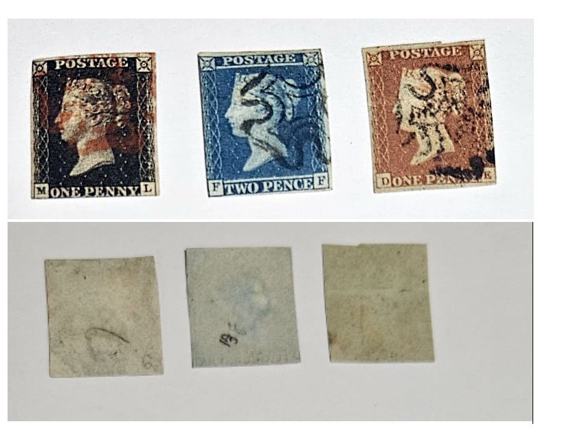 Penny Black stamps Queen Victoria with Blue 2p and Red 1p | eBay UK