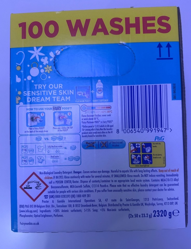 Laundry Detergent Surf Fairy Ariel Pods Mega Pack Boxes | eBay UK