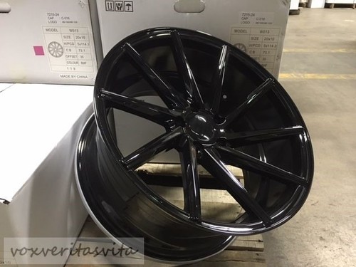 19" GLOS BLACK SWIRL STYLE STAGGERED WHEELS FITS INFINITI G35 G35X G37X ...