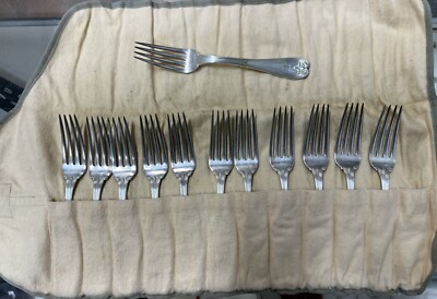 (12) Vintage Tiffany & Co. Sterling Silver Colonial Style Dinner Fork 7 ...