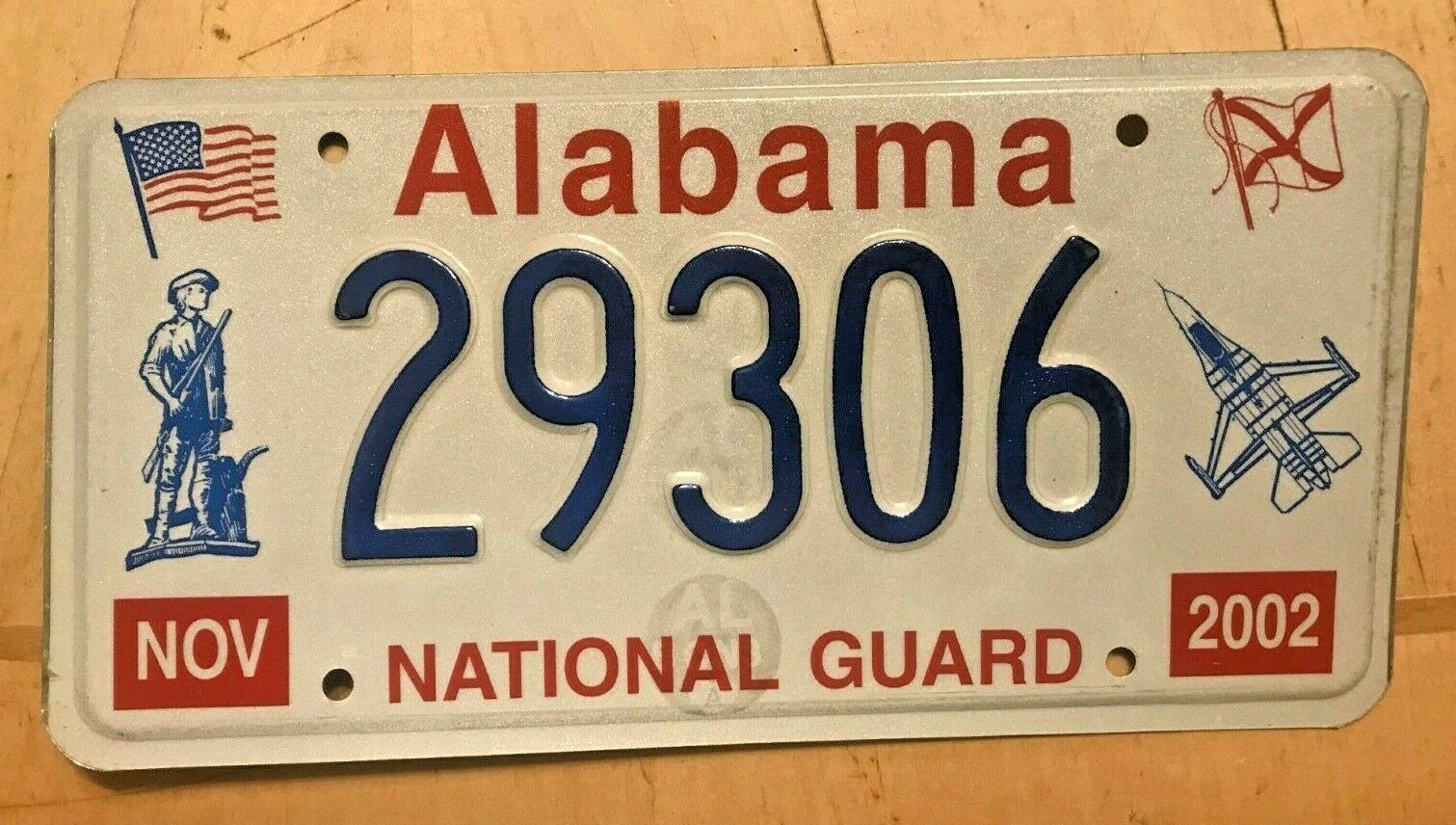 2002 ALABAMA AIR ARMY NATIONAL GUARD LICENSE PLATE " 29306 " AL ...