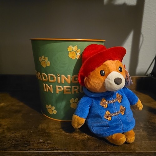 Paddington Bear In Peru Movie Popcorn Bucket Tin + Beanie Baby Plush ...