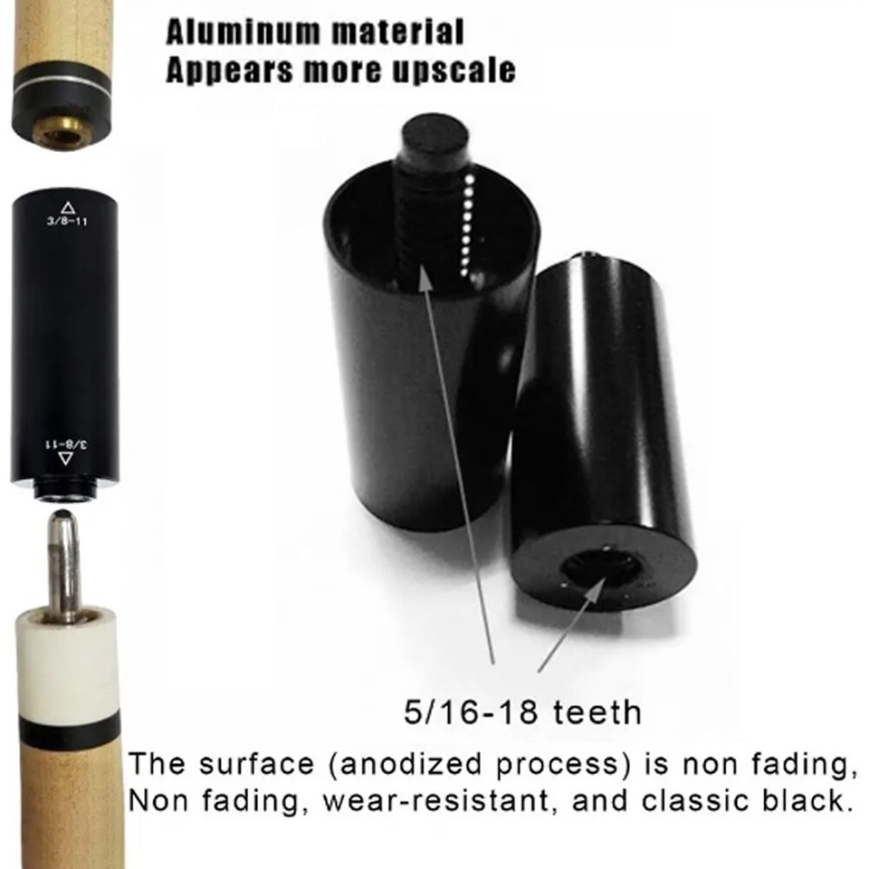 Billiards Cue Extension Middle Shaft Extender Adapter for Snooker Men ...