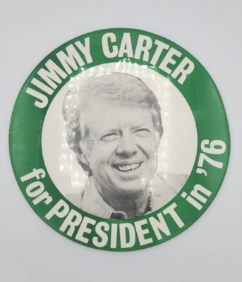 Huge 9 Inch Jimmy Carter For President In '76 Pinback Button | eBay