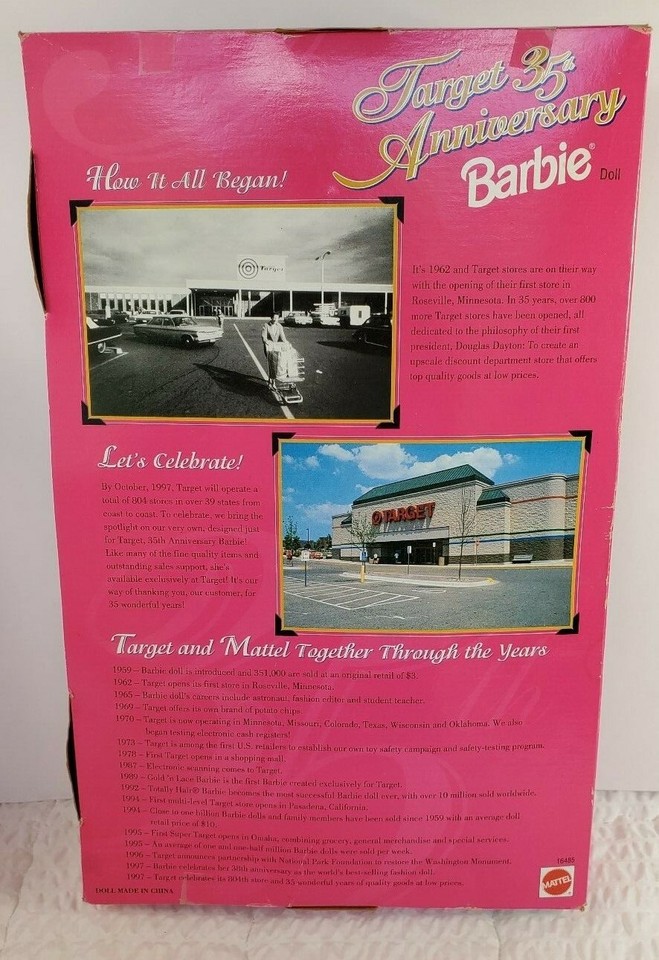 NEW 1997 TARGET 35TH ANNIVERSARY BARBIE SPECIAL EDITION MATTEL #16485 ...