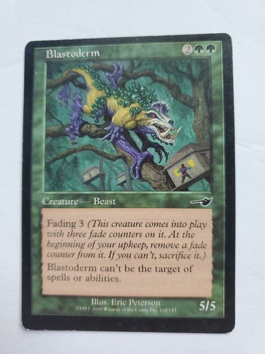 MTG Magic The Gathering Card Blastoderm Creature Beast Green Nemesis ...