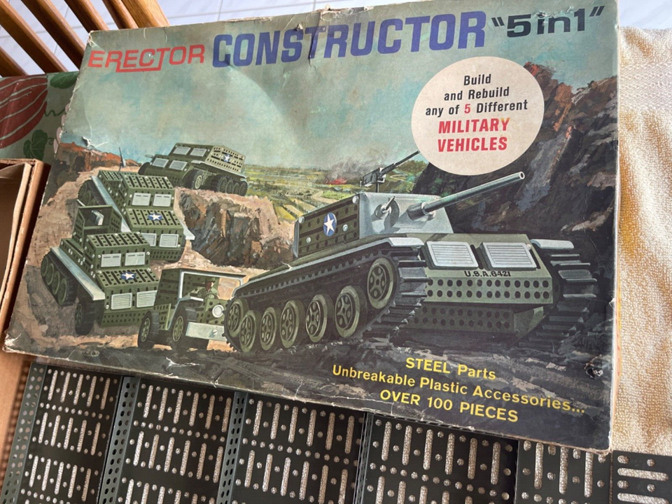 Vintage Gilbert Erector US Army Military Construction 5 in 1 Set 10611 ...