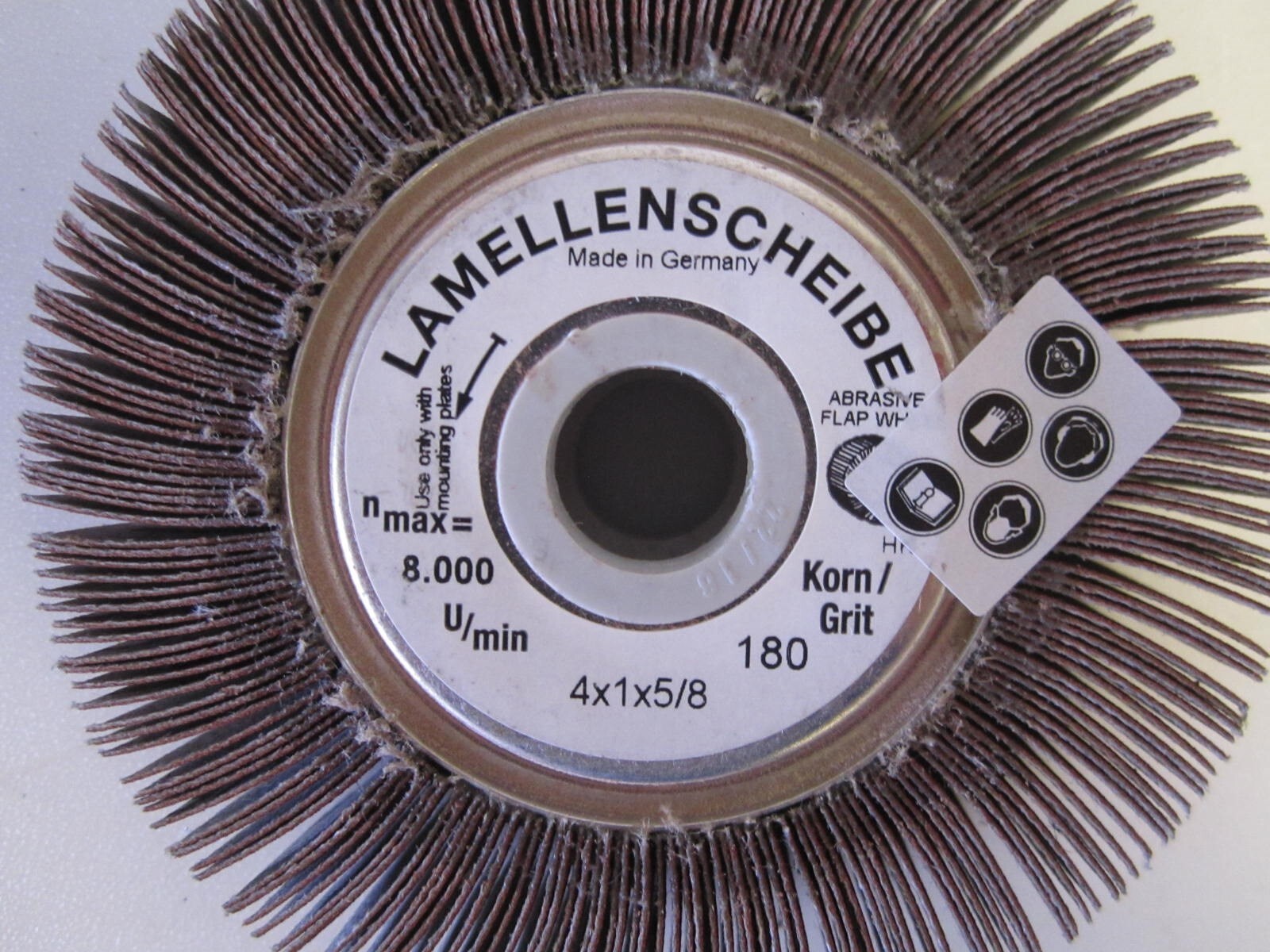 Wendt -24029- 4" x 1" x 5/8" ALO 180 Grit Coated Unmounted Flap Wheel ...