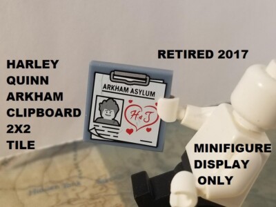 LEGO Harley Quinn Tile 2x2 Clipboard ARKHAM ASYLUM Minifigure Batman ...