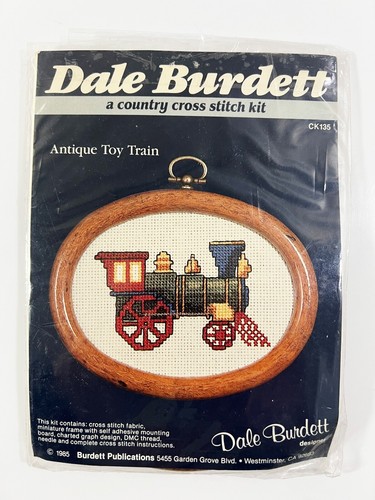 VTG 1985 Dale Burdett Country Cross Stitch Kit CK135 Antique Toy Train ...
