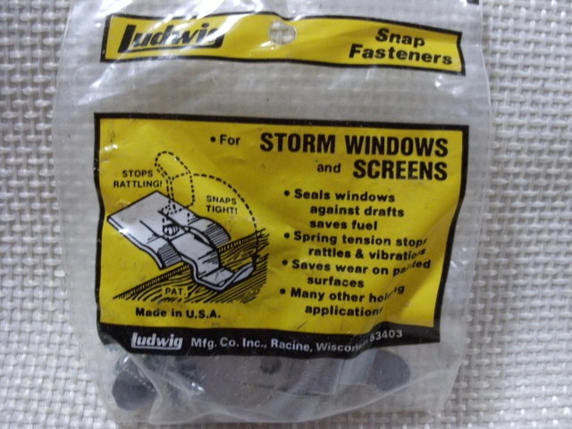 Ludwig Mfg Co Snap Fastners for Screen and Storm Windows Clip 4 Pack ...