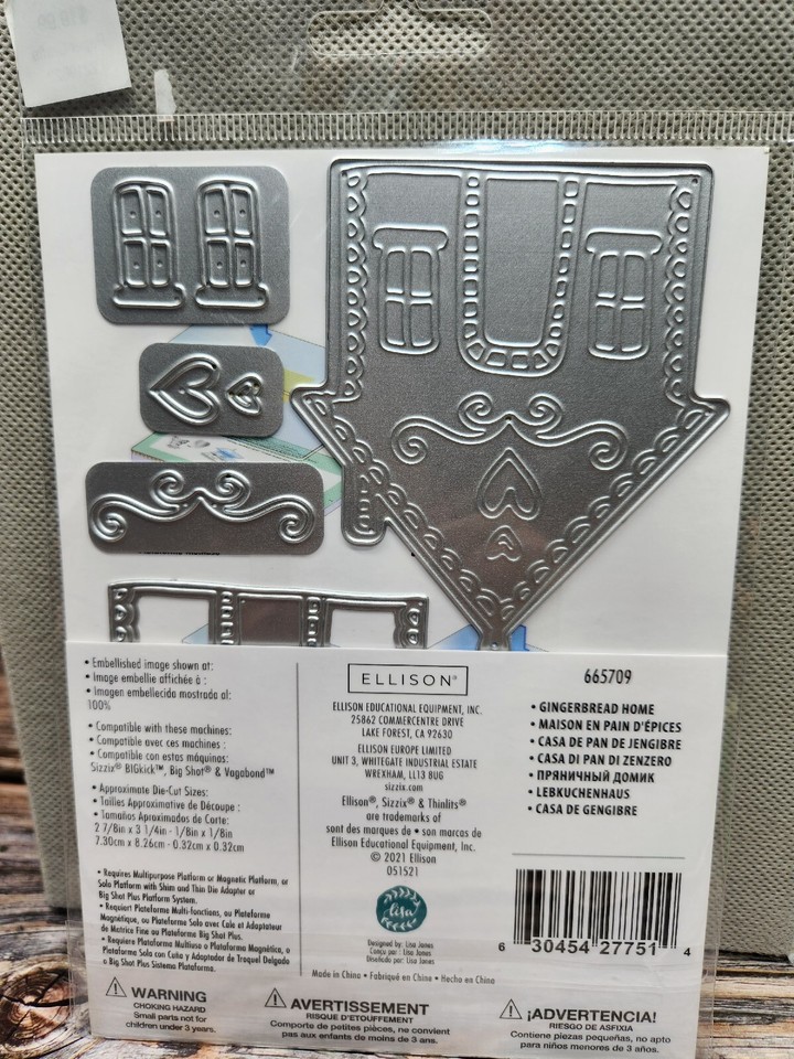 Sizzix Thinlits GINGERBREAD HOME for Christmas 6 Dies New Lisa Jones | eBay