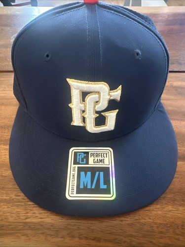 BRAND NEW Perfect game hat medium/large Navy Blue White & Gold Logo ...
