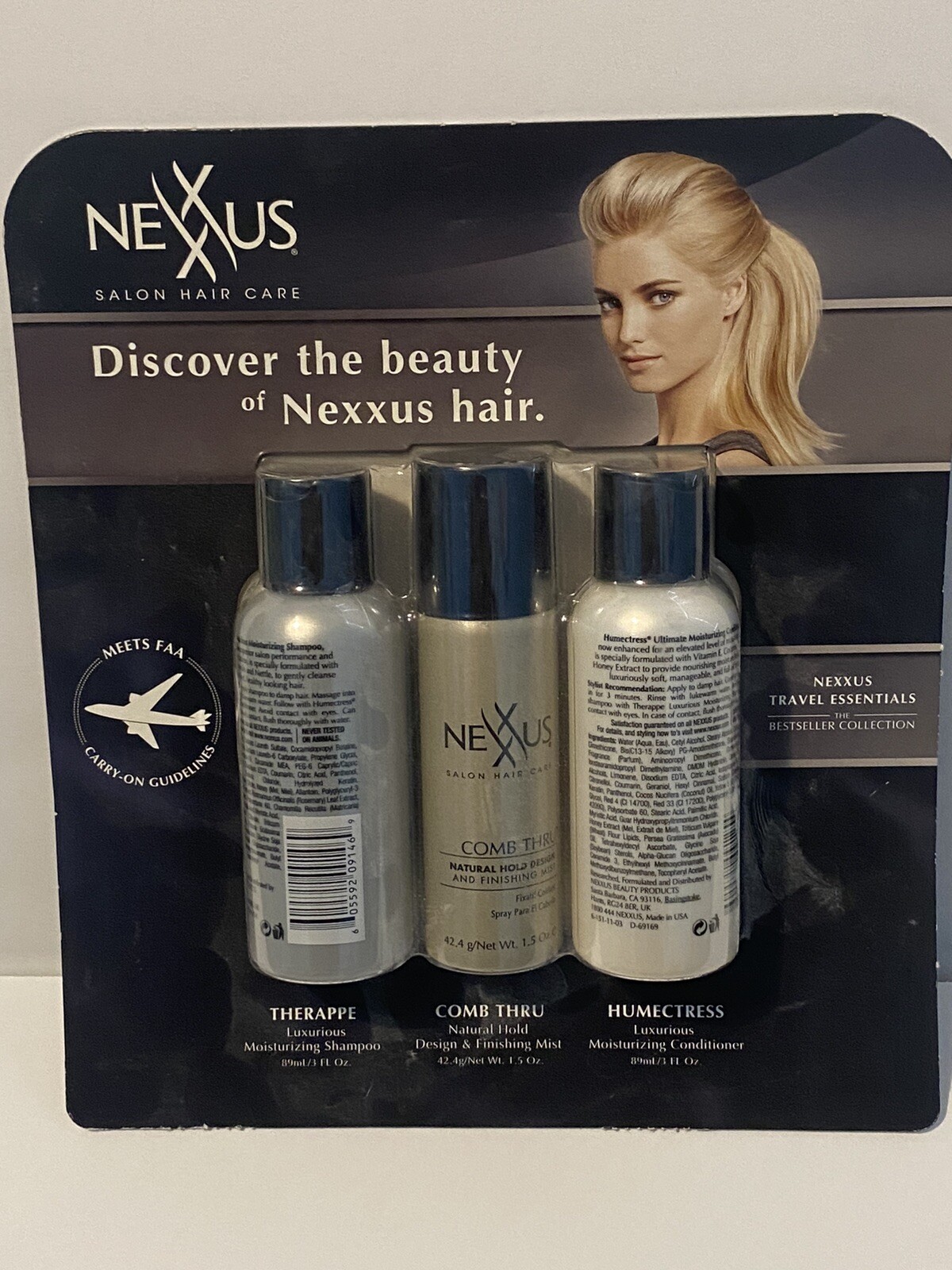 Nexxus Travel Essential Therappe Humectress & Comb Thru Package Sealed ...