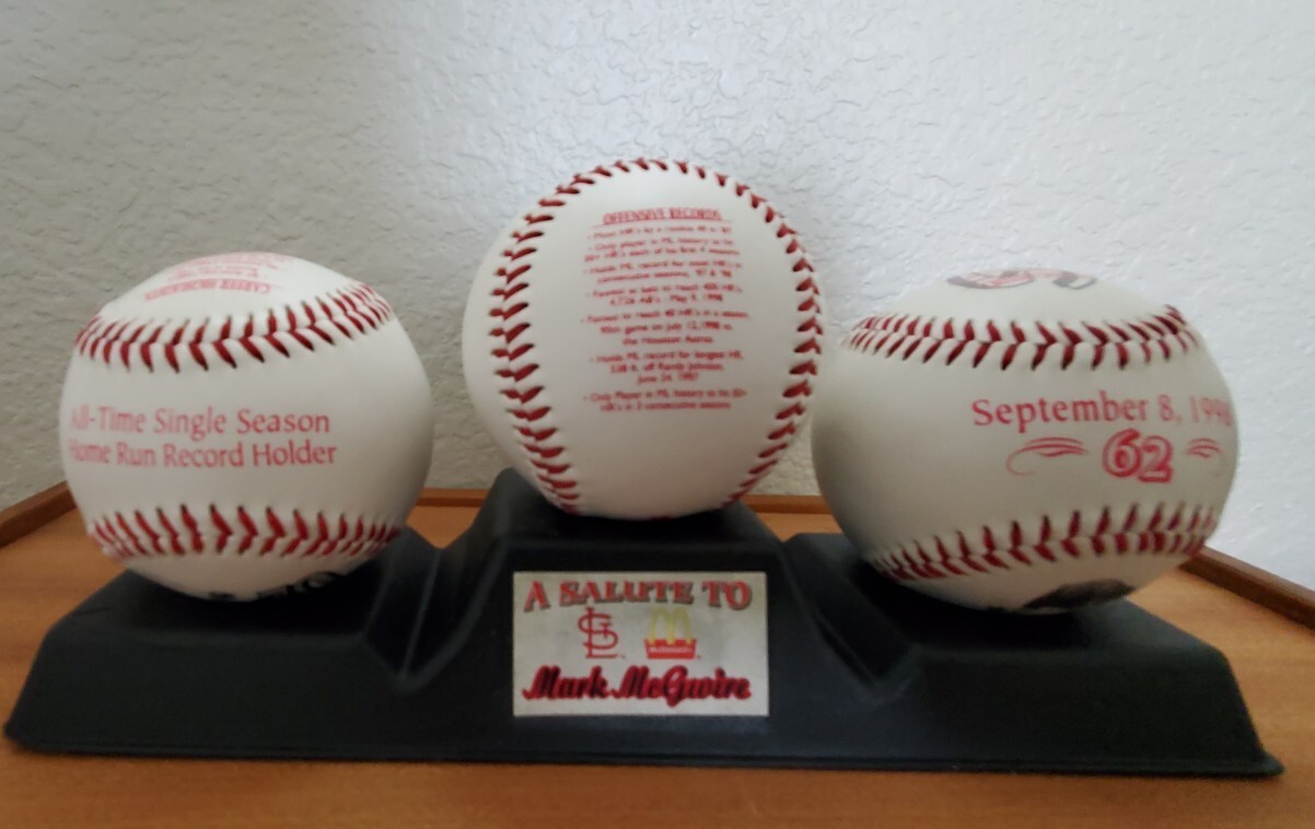 Mark McGuire Home Run Commemorative Baseballs Fotoball McDonald's Set ...