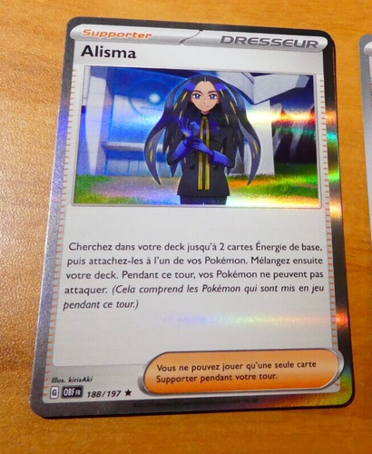 POKEMON FLAMMES OBSIDIENNES CARD RARE HOLO CARTE ALISMA 188/197 FR VF ...
