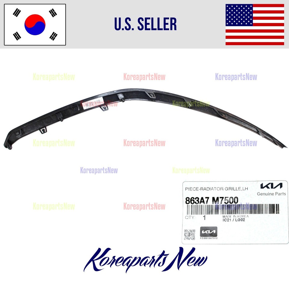 FRONT Upper Grille Molding Left DRIVER *MATT* 863A7M7500⭐OEM⭐Kia Forte ...