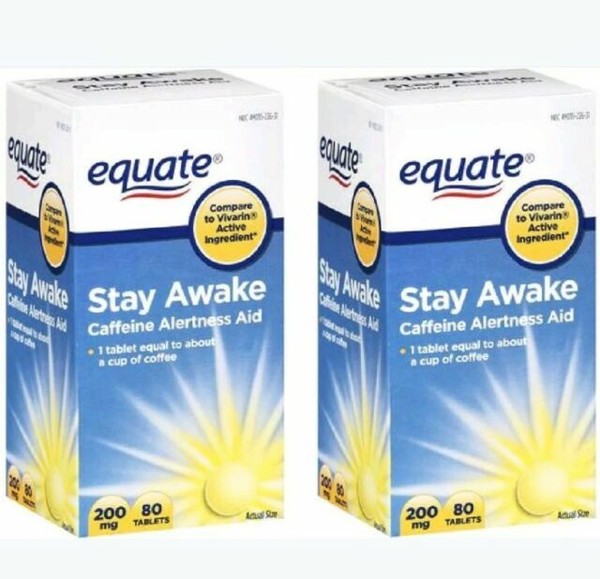 EQUATE Stay Awake Caffeine Alertness Aid - 80 Tablets for sale online ...