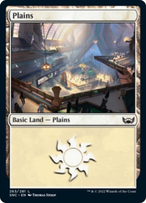 Plains (263) FOIL Streets of New Capenna NM Basic Land MAGIC MTG CARD ...