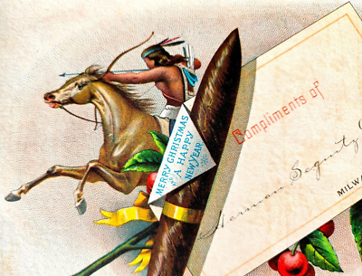Native American Indian Christmas Cards Palewa Sentiment Pebble,