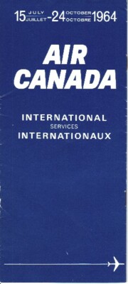 Air Canada timetable 1964/07/15 International | eBay