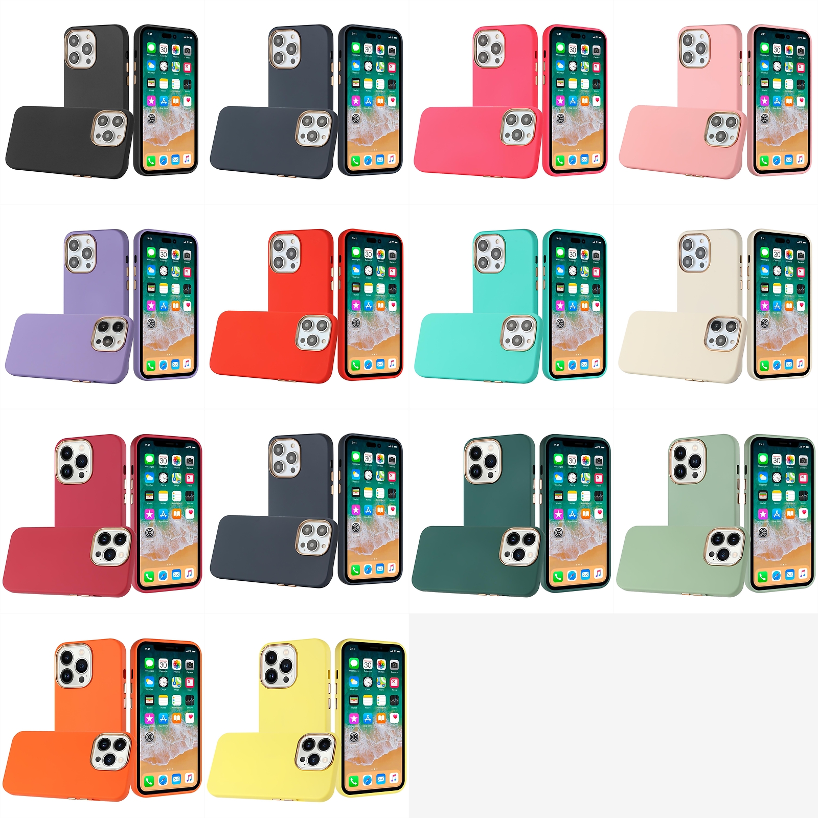 For iP15 Pro Max Classy Slick Chromed Around Hybrid Case Cover | eBay