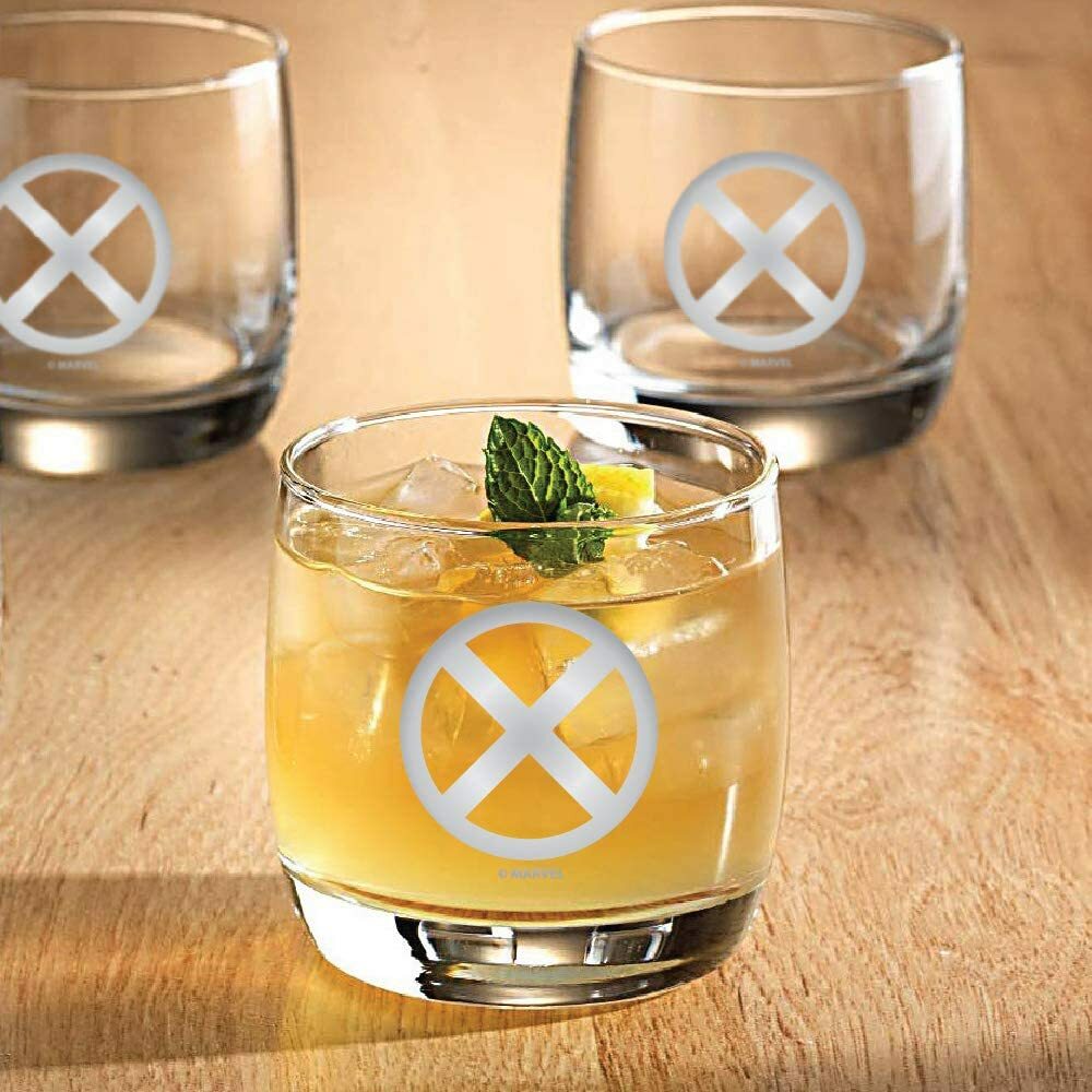 Marvel Glass Set - Set of 2 Collectible Gift Glasses with X-Men Logo ...