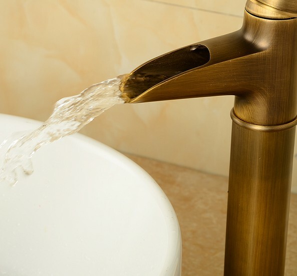 NEW "Water Pump Look" Style Bathroom Vessel Sink Waterfall Faucet ...