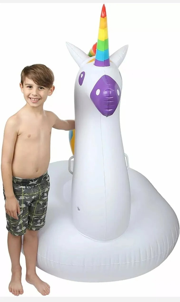Unicorn Inflatable Float Pool Raft HUGE 80" Jumbo Unicorn Beach | eBay