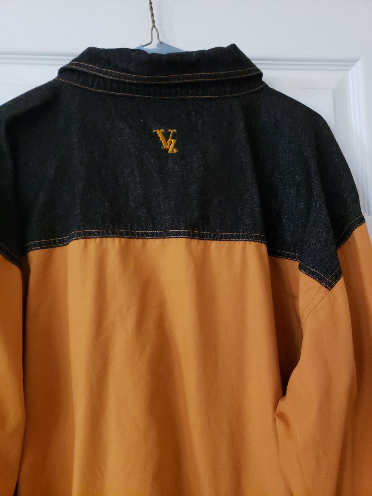 Veezo AUTHENTIC Men's LOGO Stitch Rust/Black Denim long Sleeve Shirt ...