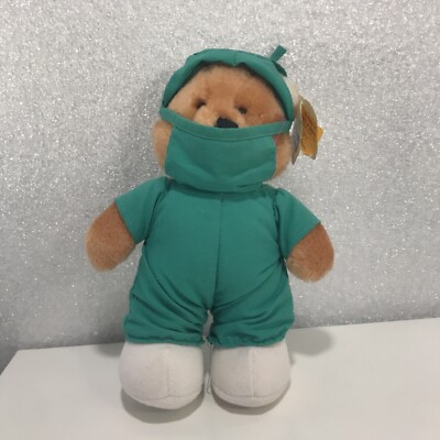 Vintage 1985 Dakin Dr Teddy MD Surgeon Bear Plush ~ 7" Doctor Green ...